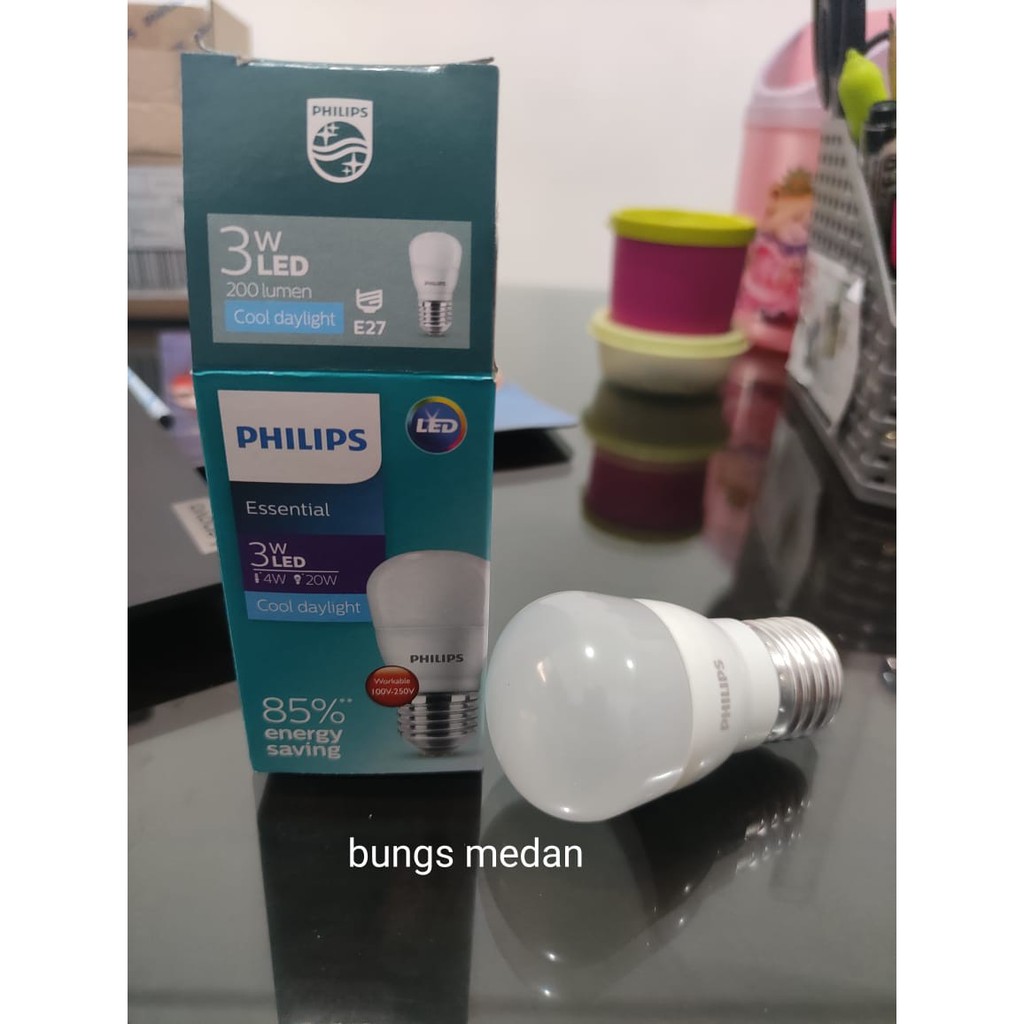 Jual LAMPU LED PHILIPS 3W BULB ESSENTIAL PUTIH 3 WATT 3WATT 3 W MODEL ...