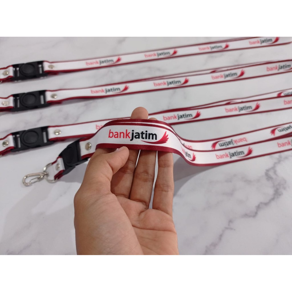 Jual Pancawarna - Cetak Lanyard BANK JATIM | custom logo | print ...