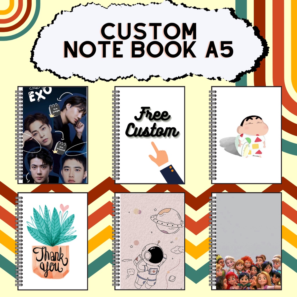 Jual Custom Notebook / Diary book Ukuran A5 - Custom Cover Notes (100 ...