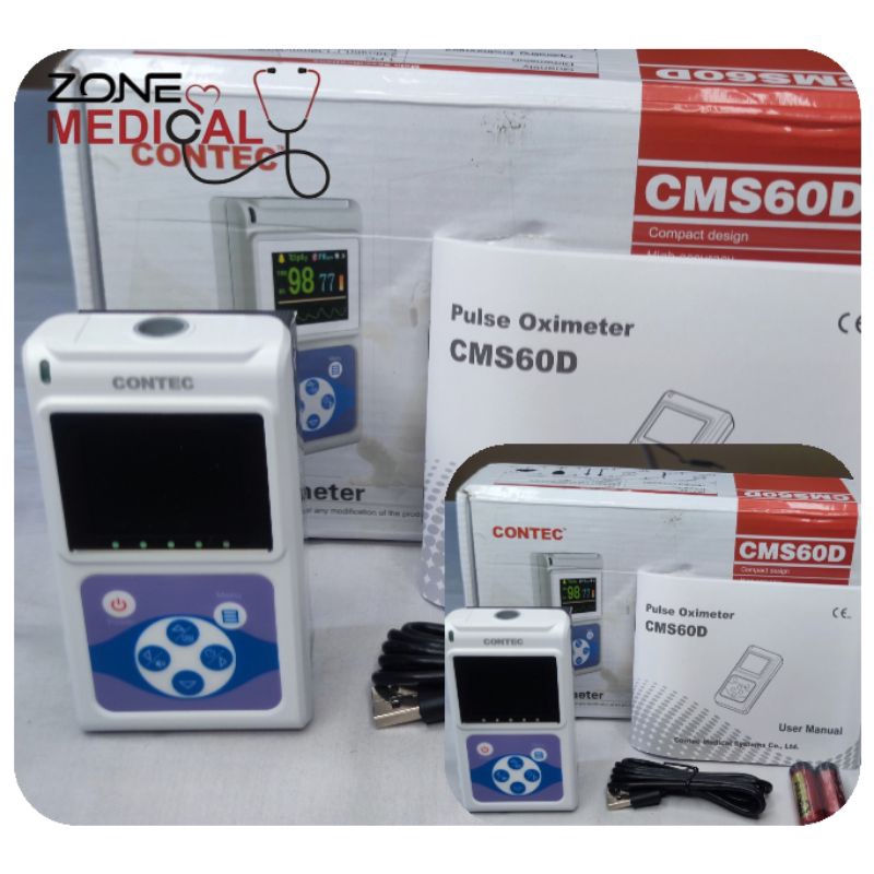 Jual PULSE OXIMETER CONTEC CMS60D FREE 3 PROBE (BAYI,ANAK,DEWASA ...