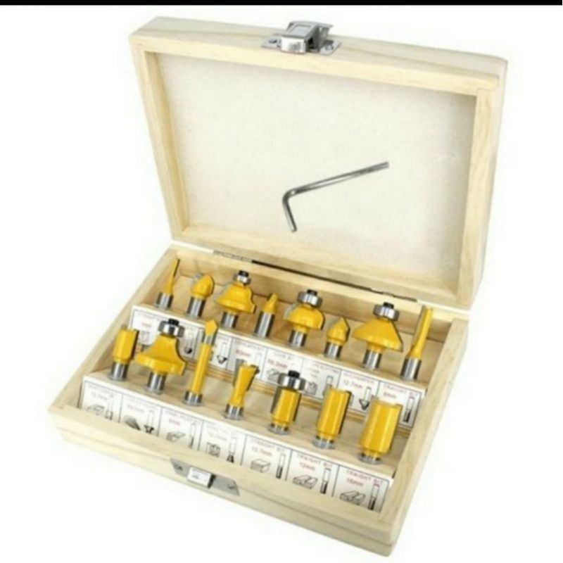Jual Mata Pisau Mesin Profil Trimmer Router Bit Set 15 Pcs Mata Pola ...