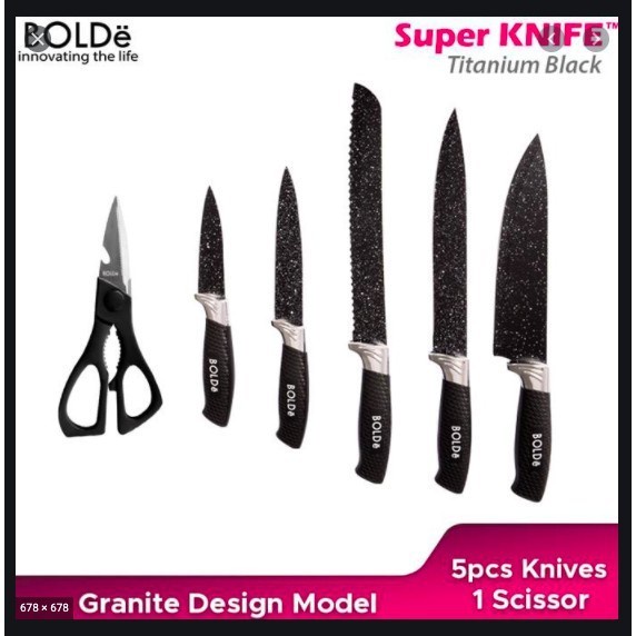 Jual BOLDe Super Knives GRANITO 7pcs set Italian Design Pisau Dapur Set ...