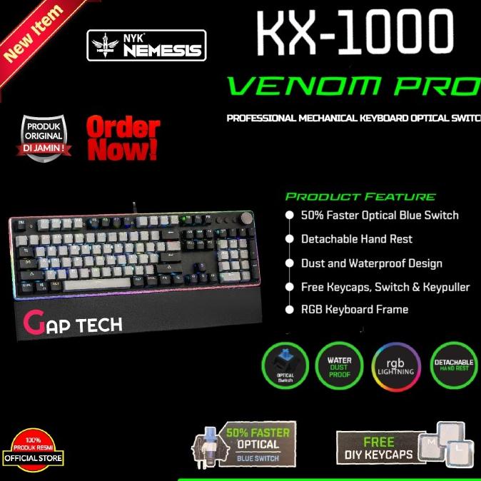 Jual NYK Nemesis KX 1000 / KX1000 Venom Pro Mechanical Keyboard Gaming ...