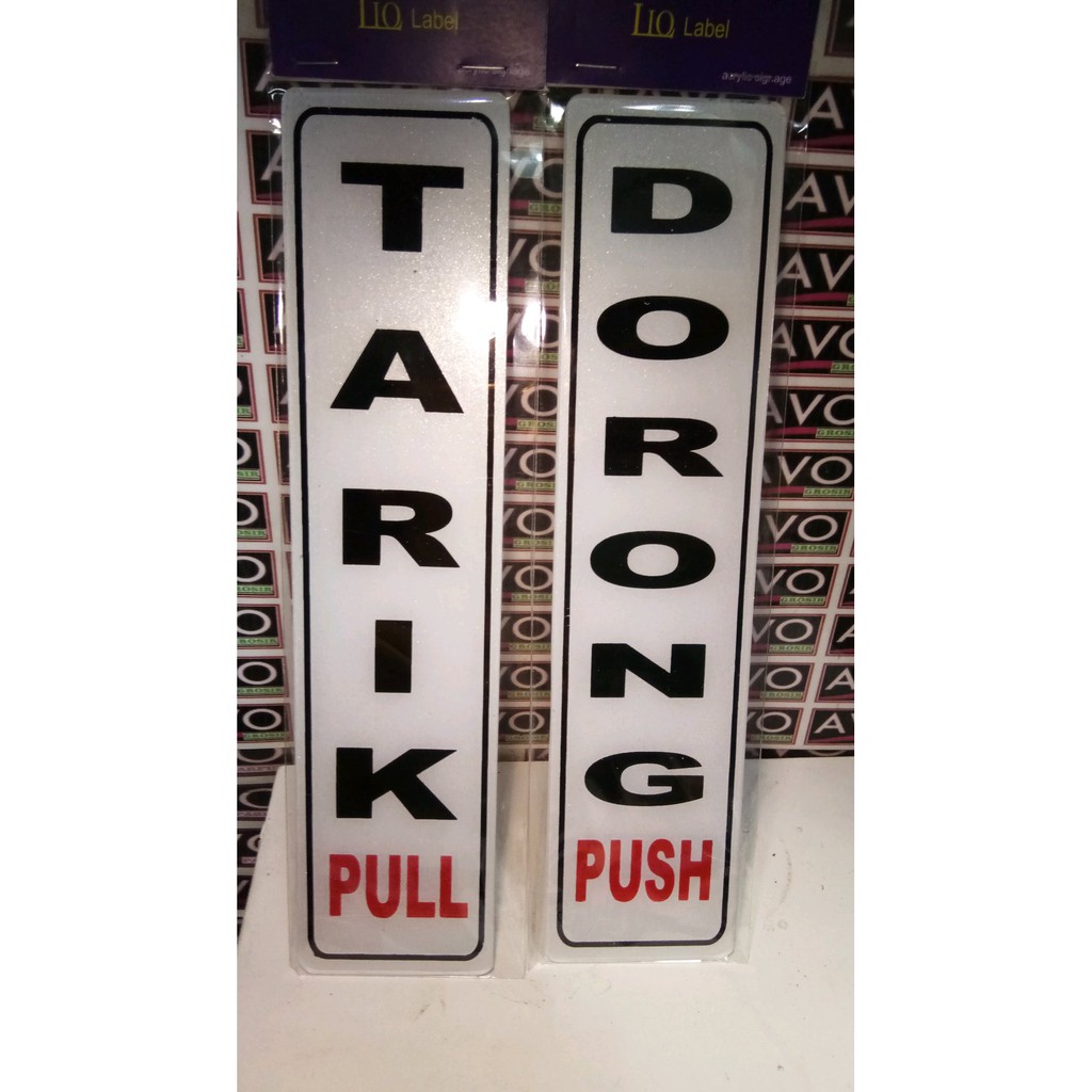 Jual Jual sign label sticker dorong tarik pintu - door sign pull push ...