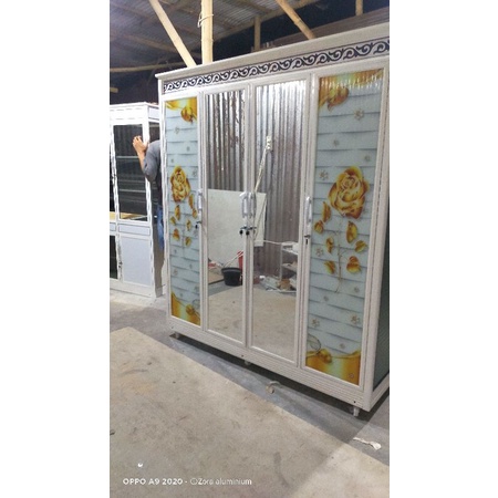 Jual lemari / almari baju kaca alumunium / lemari pakaian alumunium ...