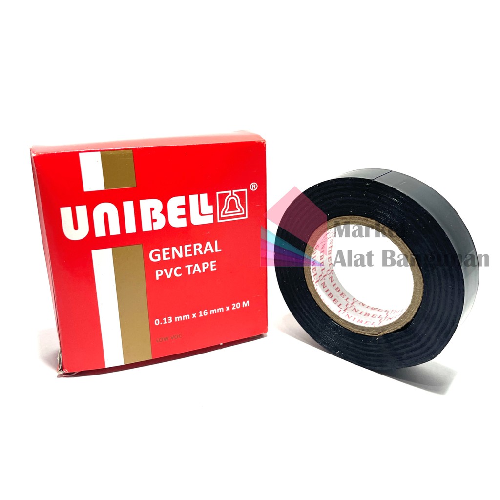 Jual Isolasi Listrik Hitam UNIBEL Besar 0.13 mm x 16 mm x 20 M / Solasi ...