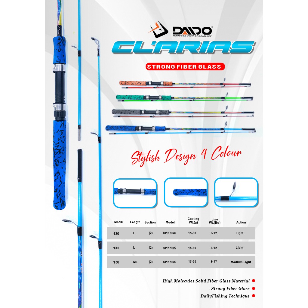Jual JORAN PANCING DAIDO CLARIAS SOLID FIBER 120CM 135CM 150CM | Shopee ...