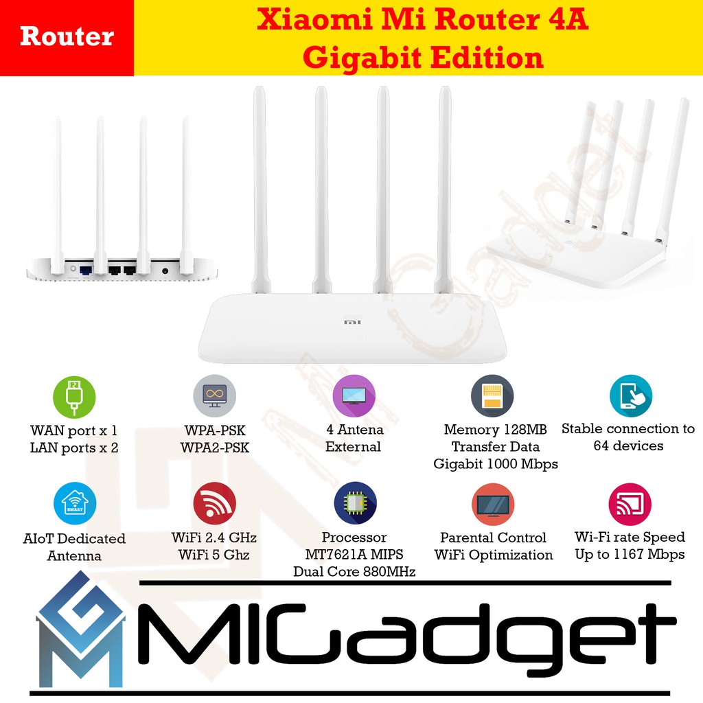 Jual Xiaomi Router 4A 4 A Gigabit Edition AC1200 - WiFi Router Repeater ...