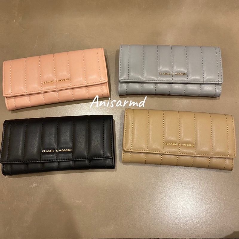 Jual women's long seam design wallet with metal letters miniso / dompet ...