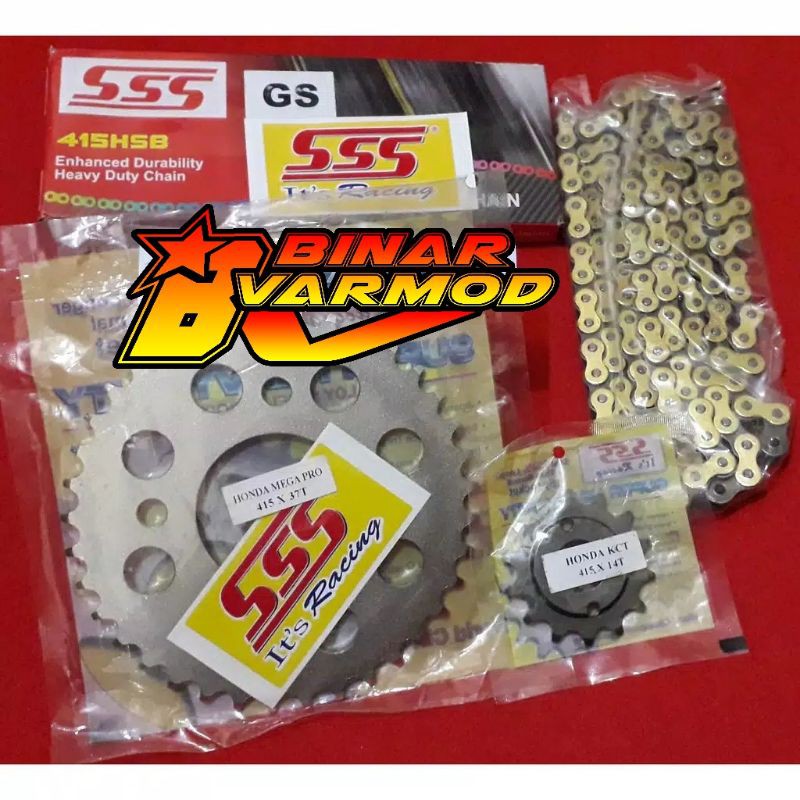 Jual Gear Gir ger Set SSS Cbr Cb150 R Megapro Verza Tiger Rantai Gold 415 - Gear Set Sss Cbr 150 ...