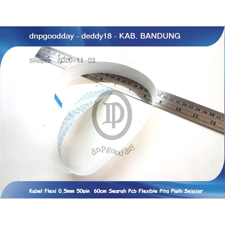 Jual Kabel Flexi 0,5mm 50pin 60cm Searah Pcb Flexible Pita Pipih ...