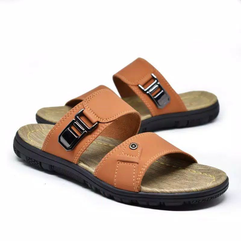 Jual sendal pria // sandal selop pria // sandal kulit pria // sandal ...