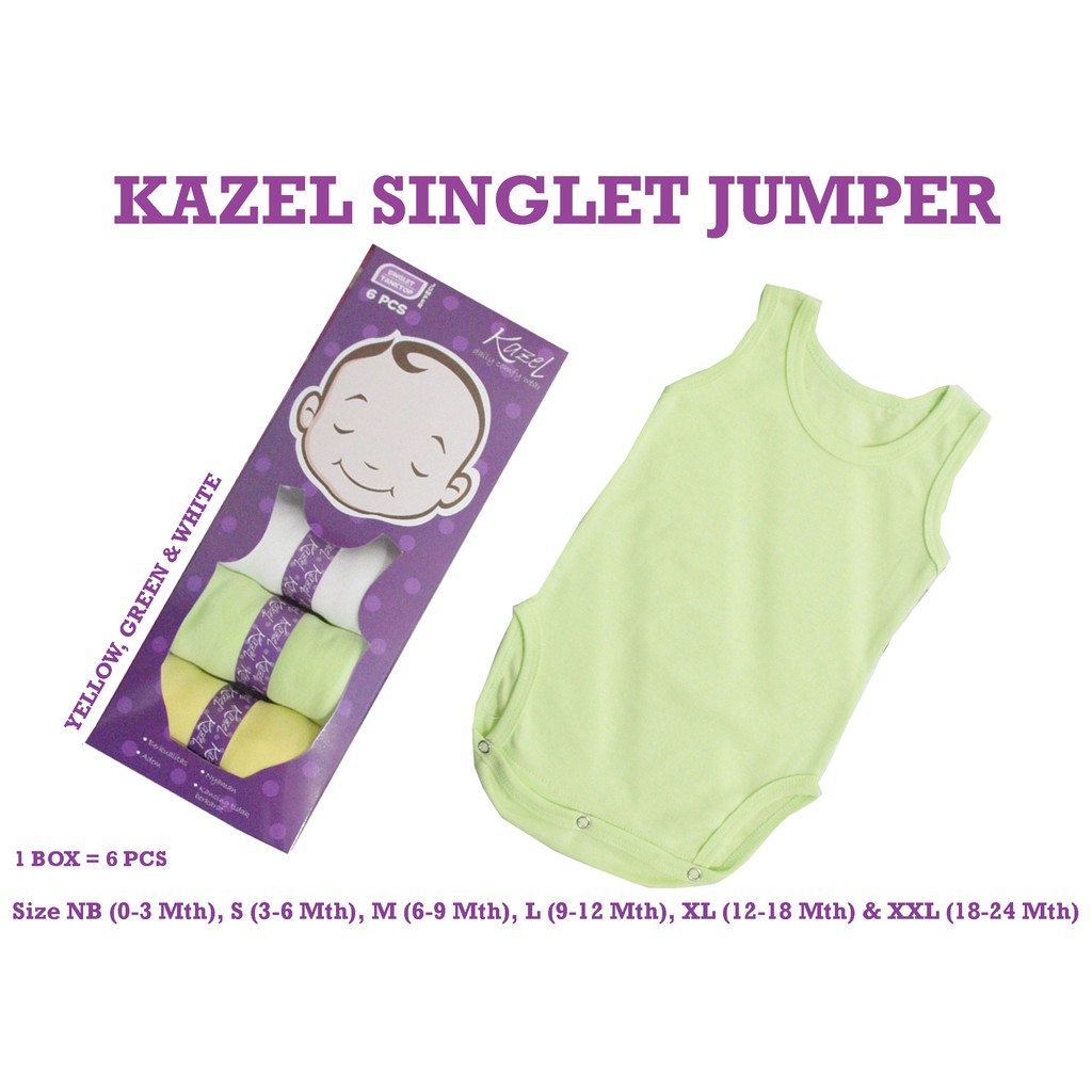 Jual KAZEL Singlet Jumper Bayi (6Pcs) 0-24 Bulan | Shopee Indonesia