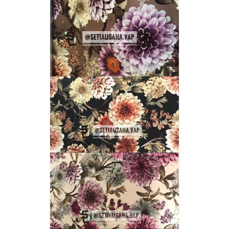 Jual BELUDRU VELVET Print Design Bunga Bunga Besar ala shabbychic ...