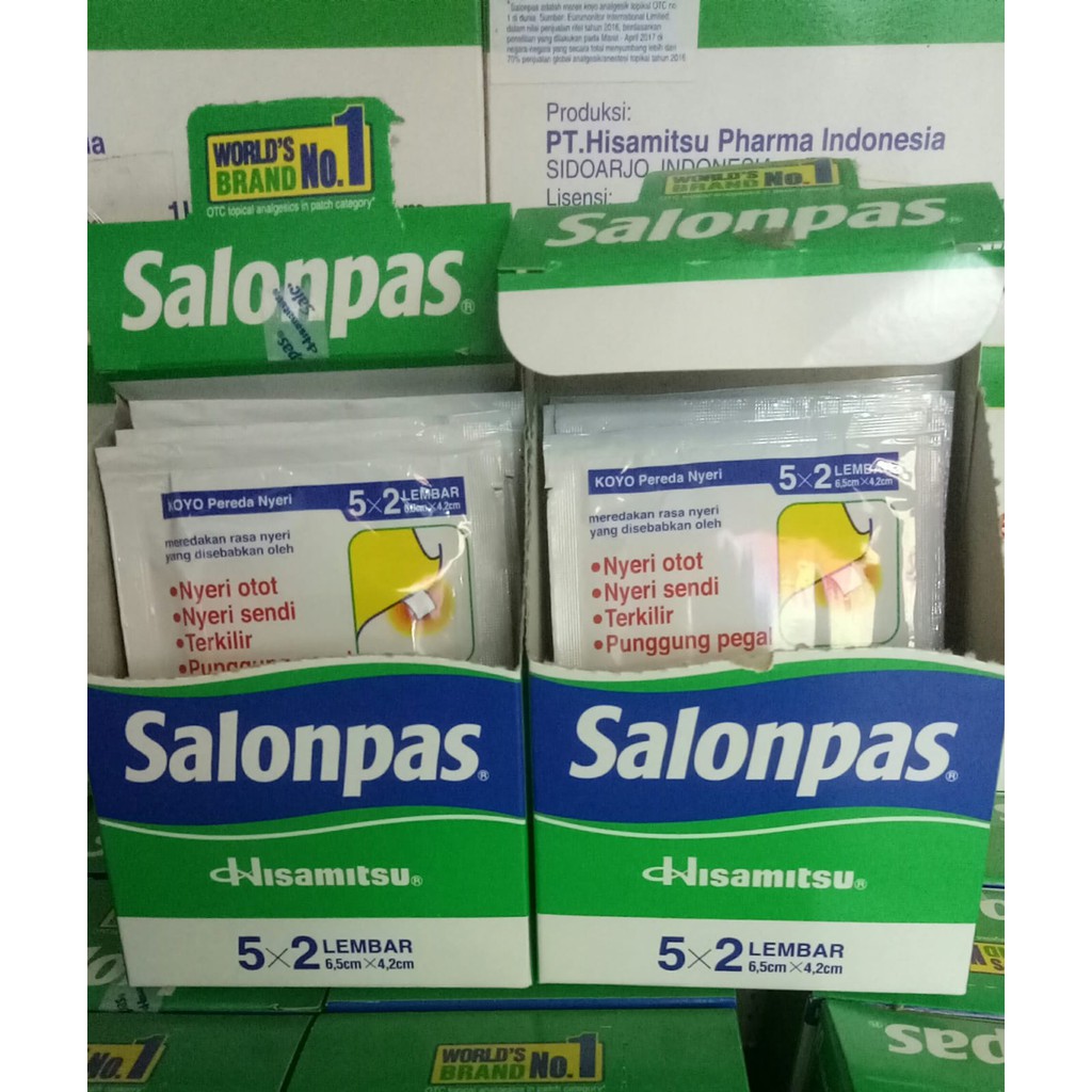 Jual ( COD ) SALONPAS | ISI 5 X 2 LEMBAR ada 2 varian putih dan merah ...