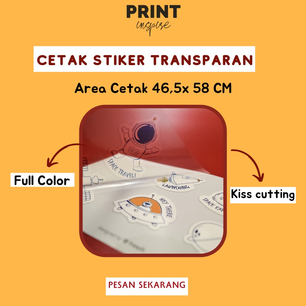 Jual Stiker Transparan Kiss Cutting A2/ Label Transparan Custom A2 ...