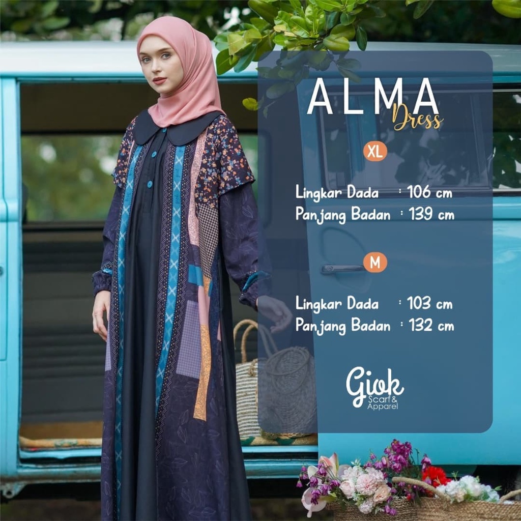 Jual DRESS DEWASA GIOK SERIES ALMA-FASHION MUSLIM HIJAB KEKINIAN DRESS ...