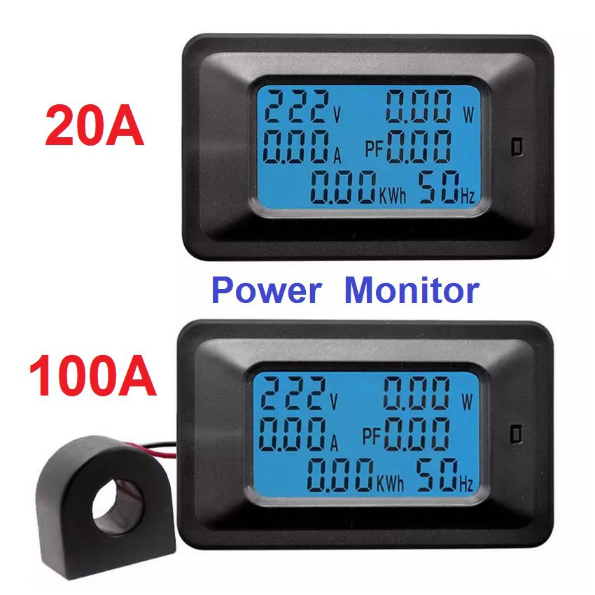 Jual Watt KWH Meter Power Monitor Daya Digital Multifungsi 20A 100A 110 ...