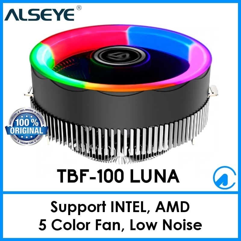 Jual Alseye TBF-100 Luna CPU Fan Cooler For LGA775/1151/1155/AM2/AM3 ...