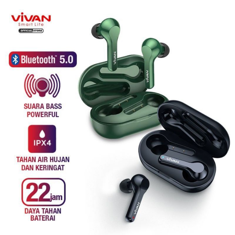 Jual VIVAN Headset Bluetooth Liberty T200 TWS Earphone Wireless Earbuds ...