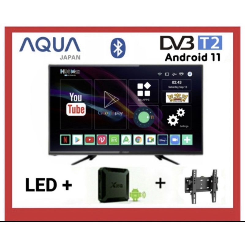 Jual AQUA TV LED SMART ANDROID BOX BONU BRAKET DAN ANDROID 11 BOX ...