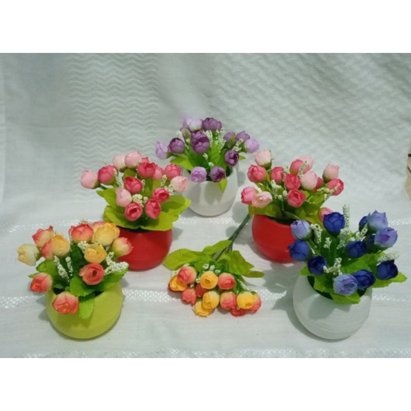 Jual mawar telur set pot artificial | Shopee Indonesia