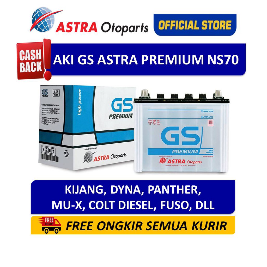 Jual Aki GS ASTRA Premium NS70 mobil Dyna, Colt Diesel, Fuso, MU-X, dll | Shopee Indonesia