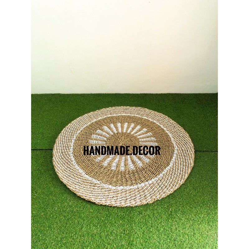 Jual karpet rug bulat anyaman seagrass diameter 120cm / tikar alas foto ...