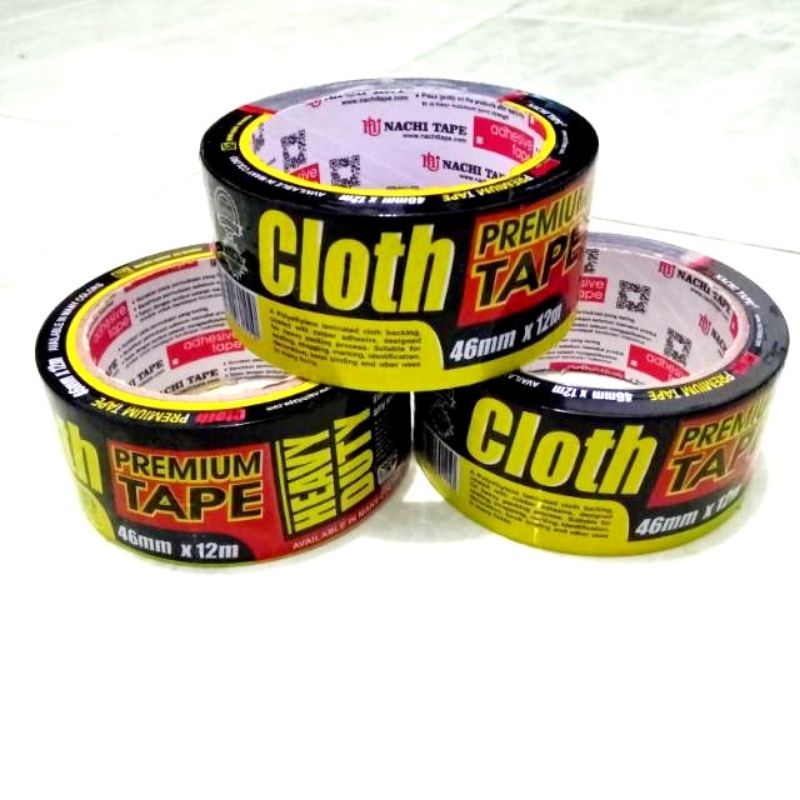Jual Lakban cloth Kain Hitam Isolasi Tape Nachi 2" x 12 meter (35mm ...