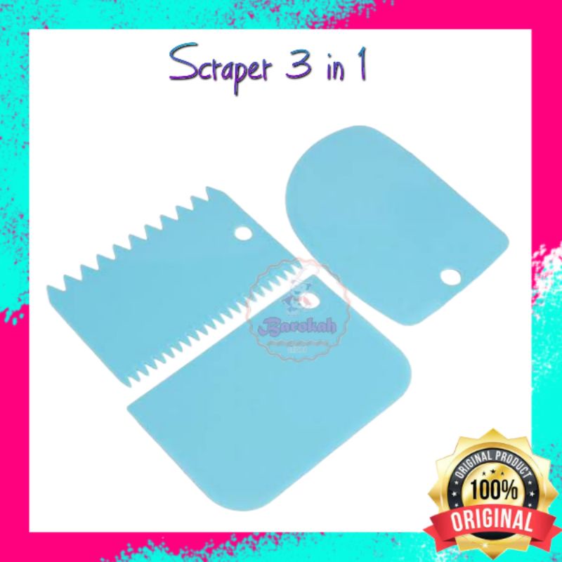 Jual Scraper Kue 3 in 1 / Pemotong Adonan Kue isi 3 pcs / Perata Butter ...