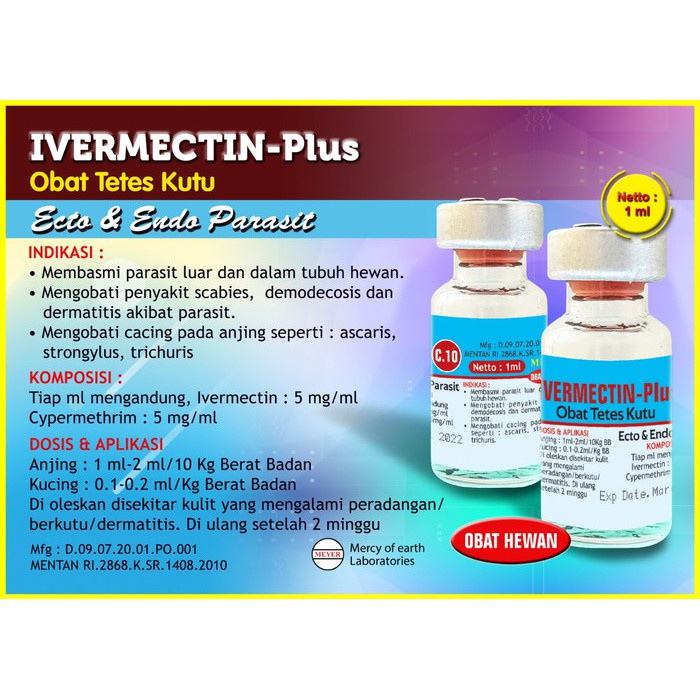 Jual Ivermectin Plus Drop 1 ML - obat tetes kutu hewan | Shopee Indonesia