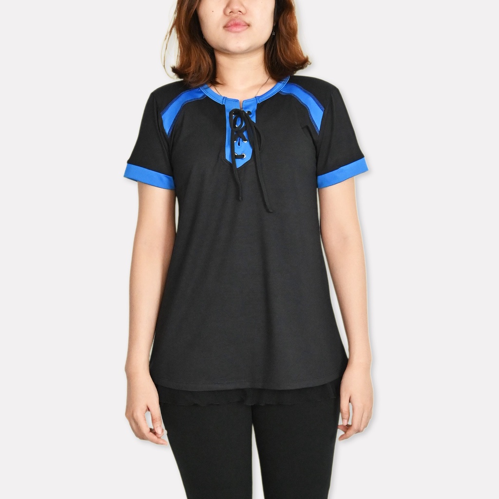 Jual Senam Crystal Hitam Kombinasi Biru Atasan Anta Top Zumba Aerobic ...