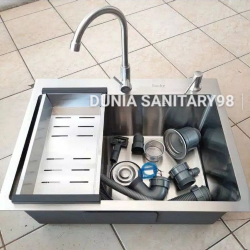 Jual Paket komplit Kitchen Sink INOBE 6045 stainless sus 304 Bak cuci ...