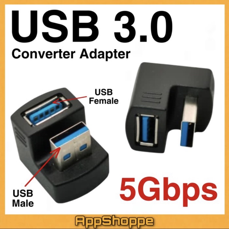 Jual konverter Adapter Siku 5Gbps Konektor USB 3.0 Penghubung Data LTE ...