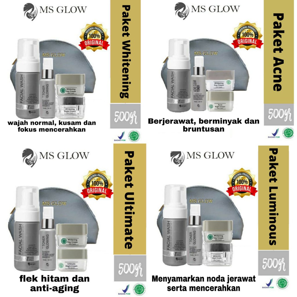 Jual MS GLOW PAKET ORIGINAL 100% ( BARCODE FULL) | Shopee Indonesia
