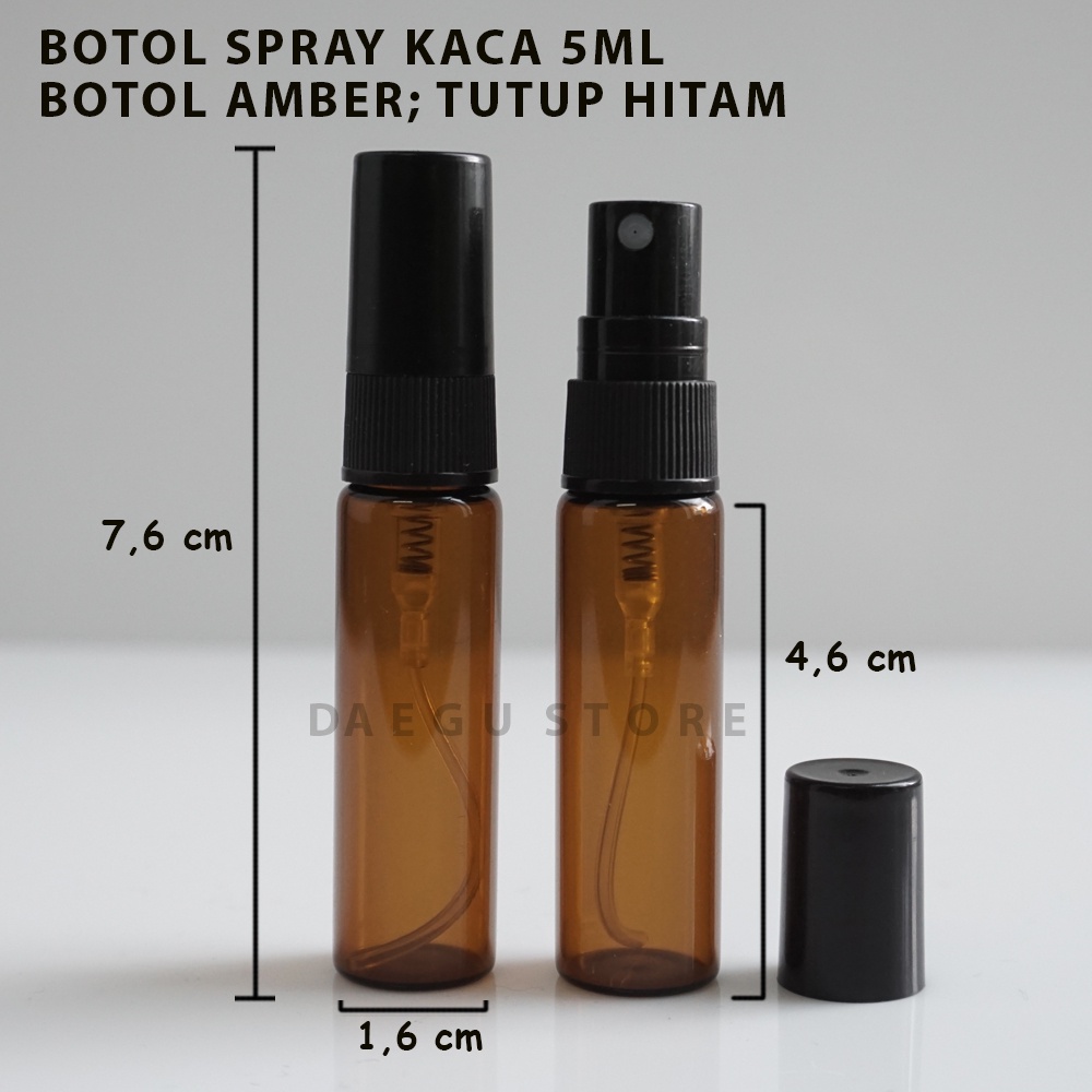 Jual Botol Spray Kaca Coklat / Amber 5ml Tutup Hitam | Shopee Indonesia