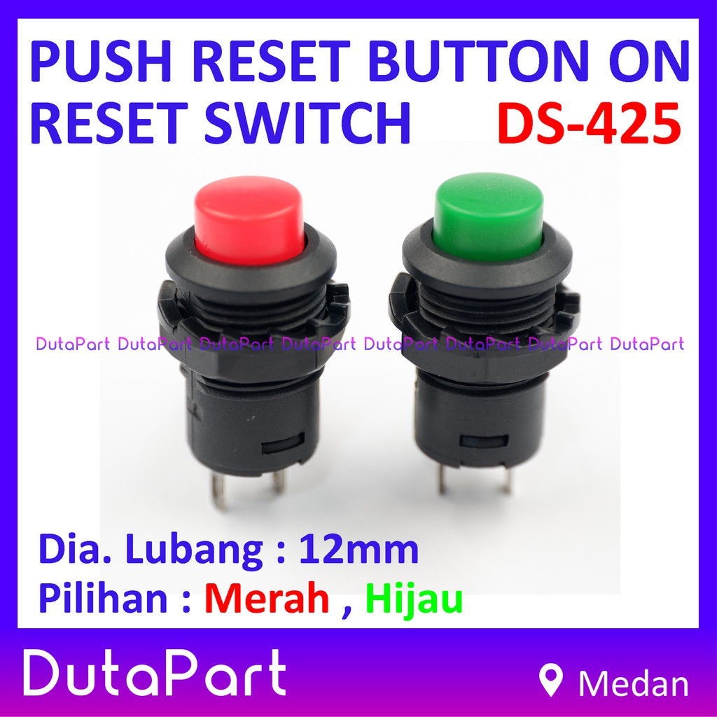 Jual Push Reset Button Tombol ON Reset Switch Saklar DS-425 Kualitas ...