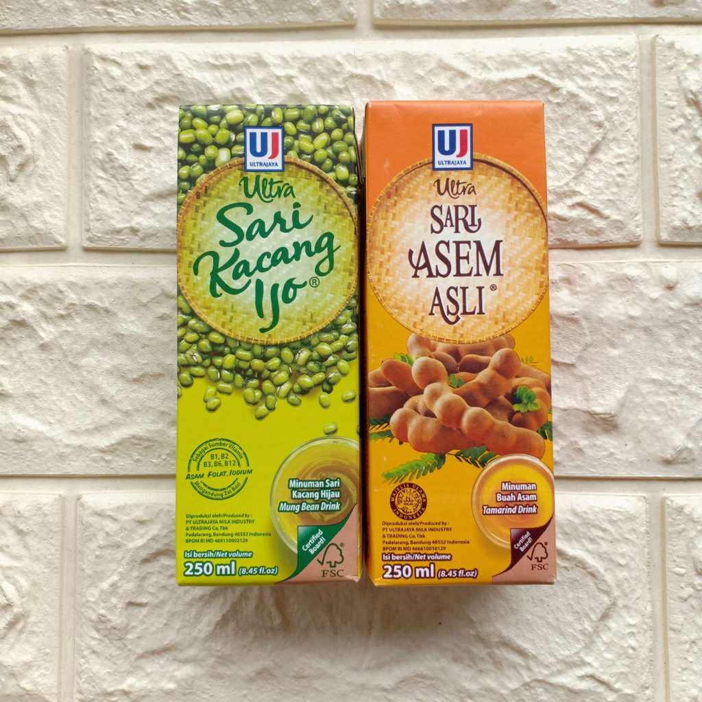 Jual Minuman Ultra 250ml Sari Kacang Ijo Hijau Asem Asli Buah Asam 250 ...