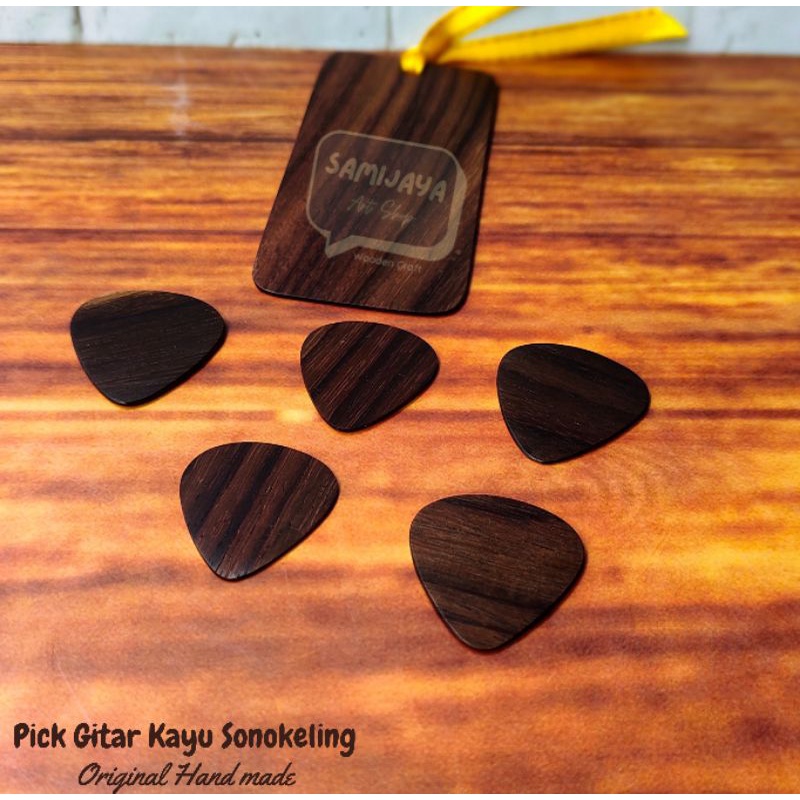 Jual Pick Gitar Kayu Sonokeling Original Handmade | Shopee Indonesia