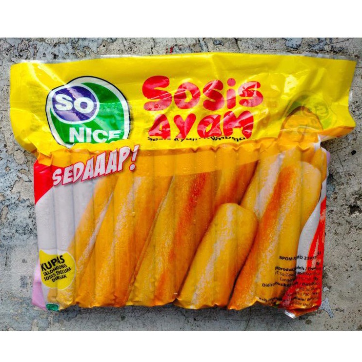 Jual SOSIS SO NICE 1KG ISI 40 | SO NICE SOSIS AYAM 1KG | SOSIS AYAM ...