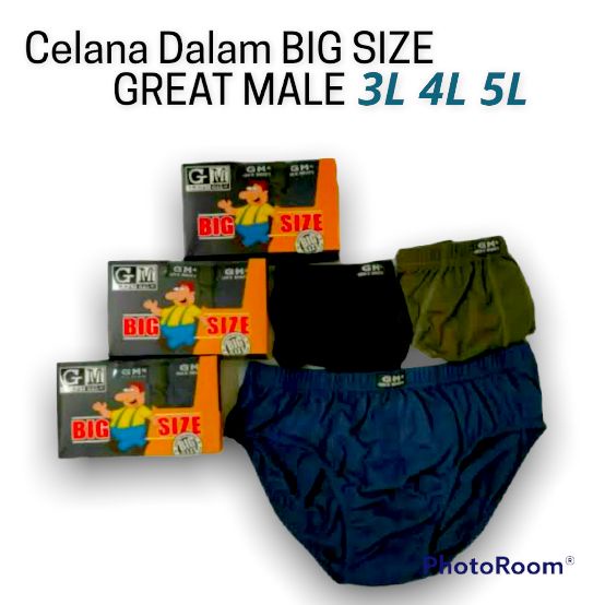 Jual CD Pria JUMBO - celana dalam pria 4L 5L BiG Size isi 3 Great Male | Shopee Indonesia