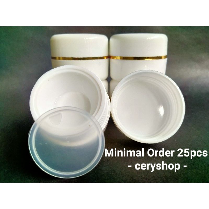 Jual Pot Kosmetik 12,5gram Warna Putih Putih Gading List GoLd | Shopee ...