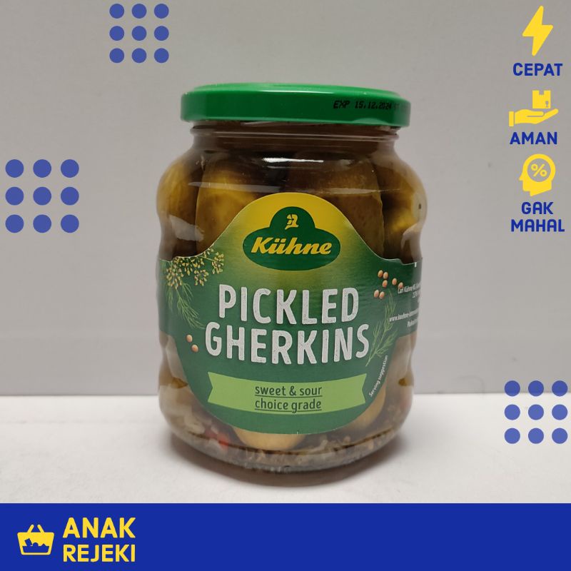 Jual Kuhne Pickled Gherkins 330gr - Acar Timun Muda Gerkins Gherkin ...