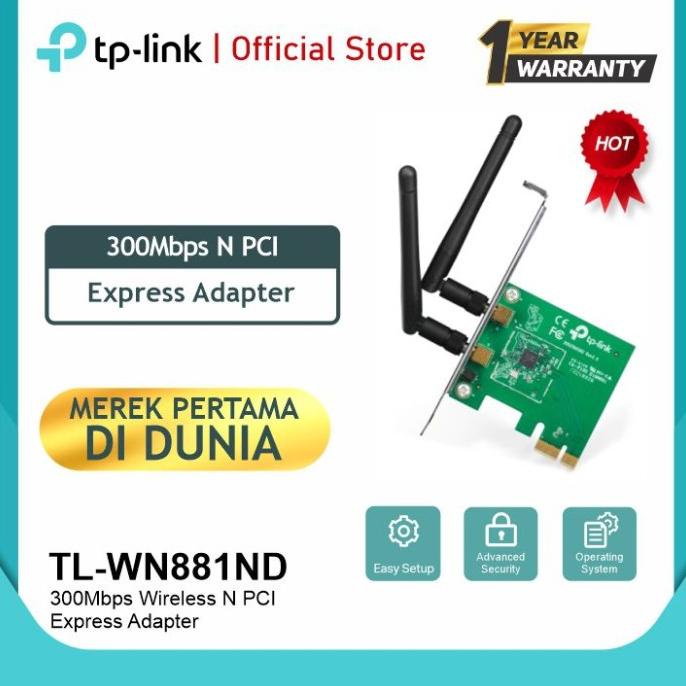 Jual TP-LINK TL-WN881ND 300Mbps Wireless N PCI Express Adapter | Shopee ...