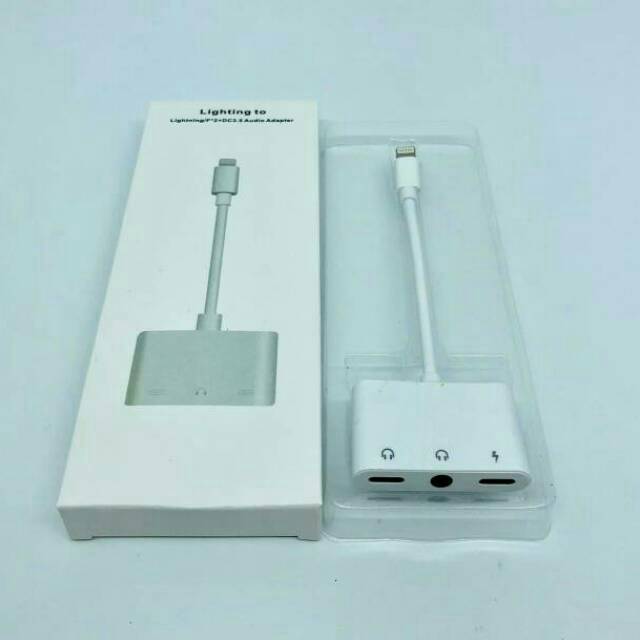 Jual Lightning Adapter 3 IN 1 charger zack audio 3.5mm For Ip | Shopee ...