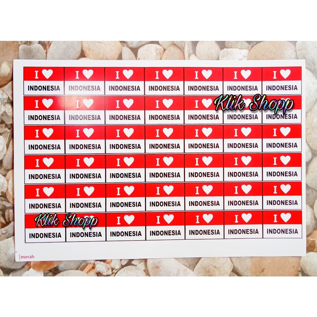Jual Stiker Pipi Merah Putih I Love Indonesia / Stiker merah putih ...