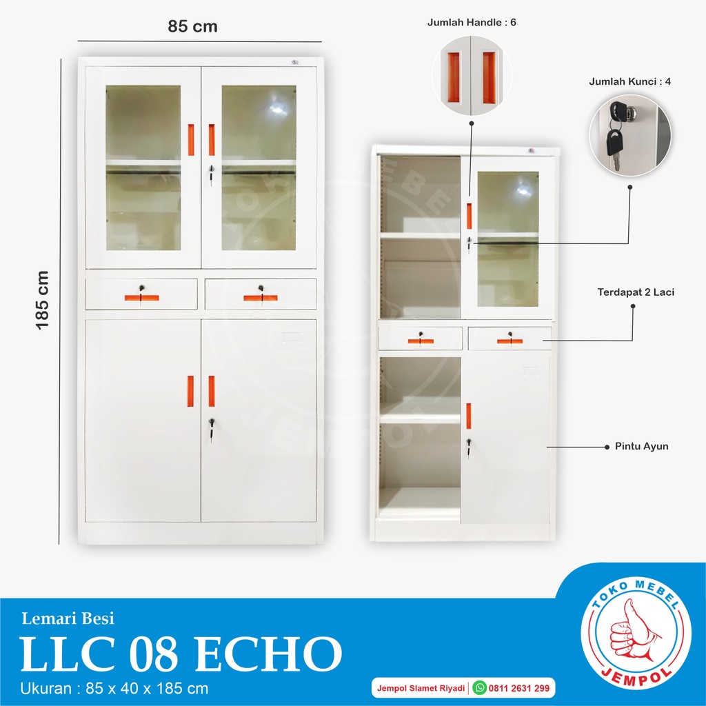 Jual Lemari Besi LLC-08 ECHO IMPORT/Rak 5 Tingkat/Rak Besi Lubang Susun ...