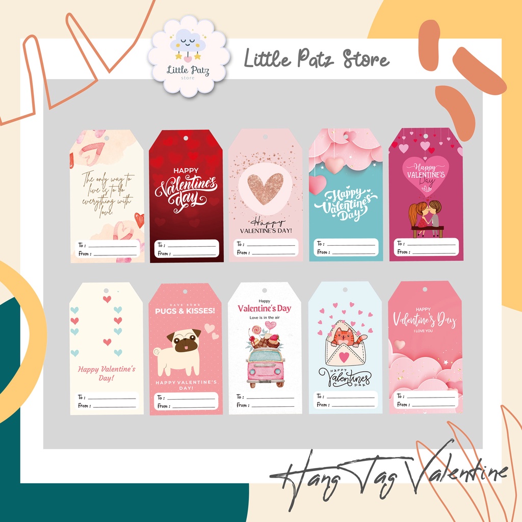 Jual NEW!! Hang Tag VALENTINE TO + FROM/Gift Tag/Kartu Ucapan/Hampers ...
