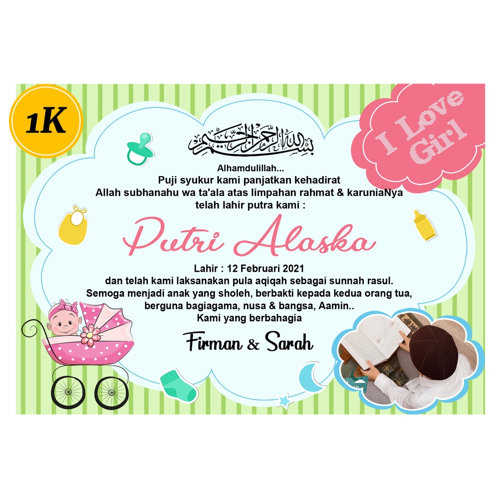 Jual Sticker Aqiqah Nasi Box / Tasyakuran Aqiqah / Kartu Ucapan Aqiqah ...