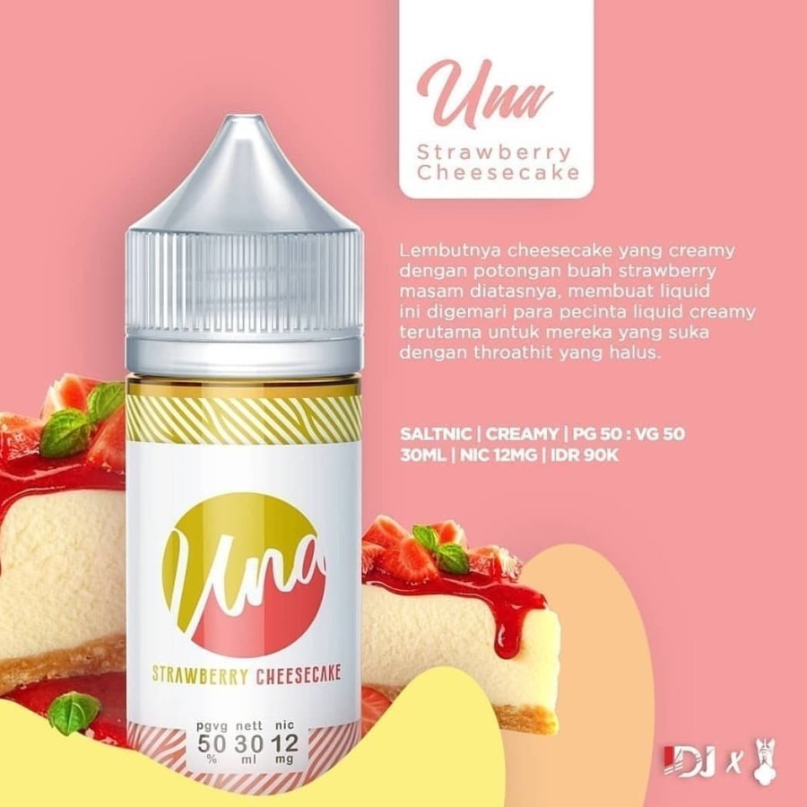 Jual UNA SALT NIC LIQUID STRAWBERRY CHEESECAKE 30ML 12MG SALTNIC BY IDJ ...